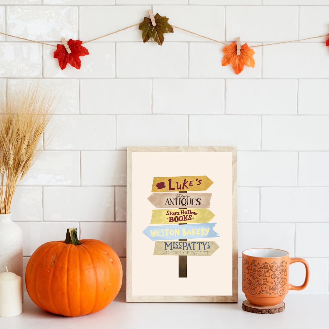 Stars Hollow Town Signs Wall Art Decor DIGITAL DOWNLOAD|| Cute Wall ...