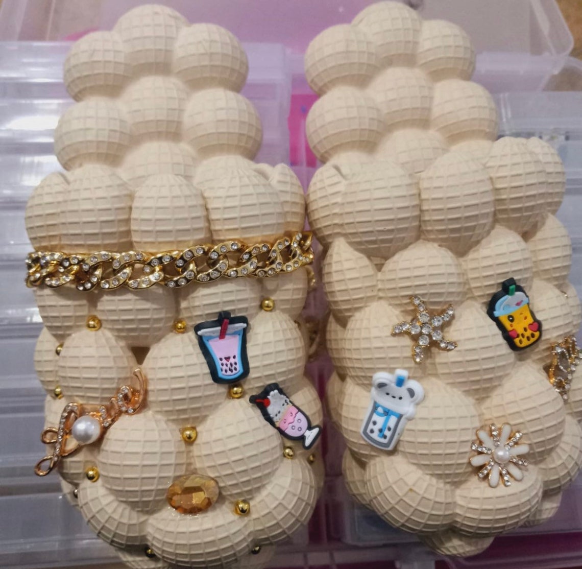 Custom Bubble Slides With Rhinestones and Charms - Etsy