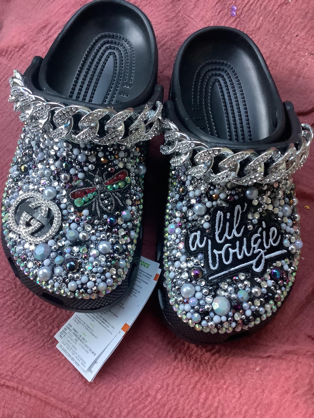 Luxury Rhinestone Crocs | Custom Bling Crocs With Pearls | Designer ...