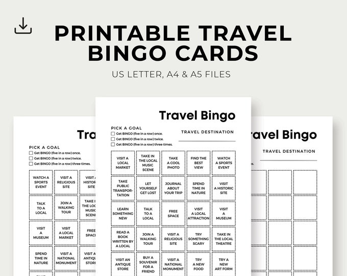 Printable Travel Games, Travel Bingo, Printable Travel Bingo, Travel ...
