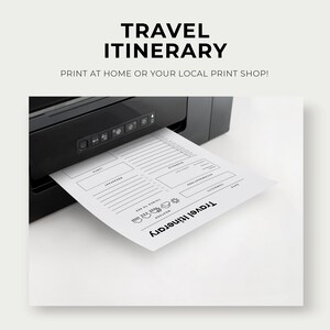 Printable Travel Itinerary Travel Plan Printable Printable - Etsy