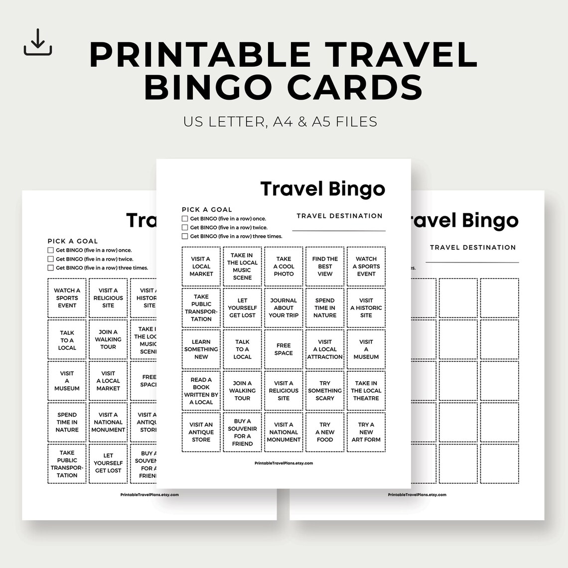 Printable Travel Games, Travel Bingo, Printable Travel Bingo, Travel ...