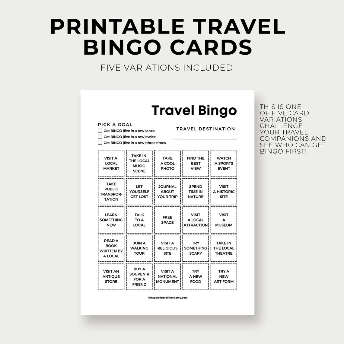 Printable Travel Games, Travel Bingo, Printable Travel Bingo, Travel ...