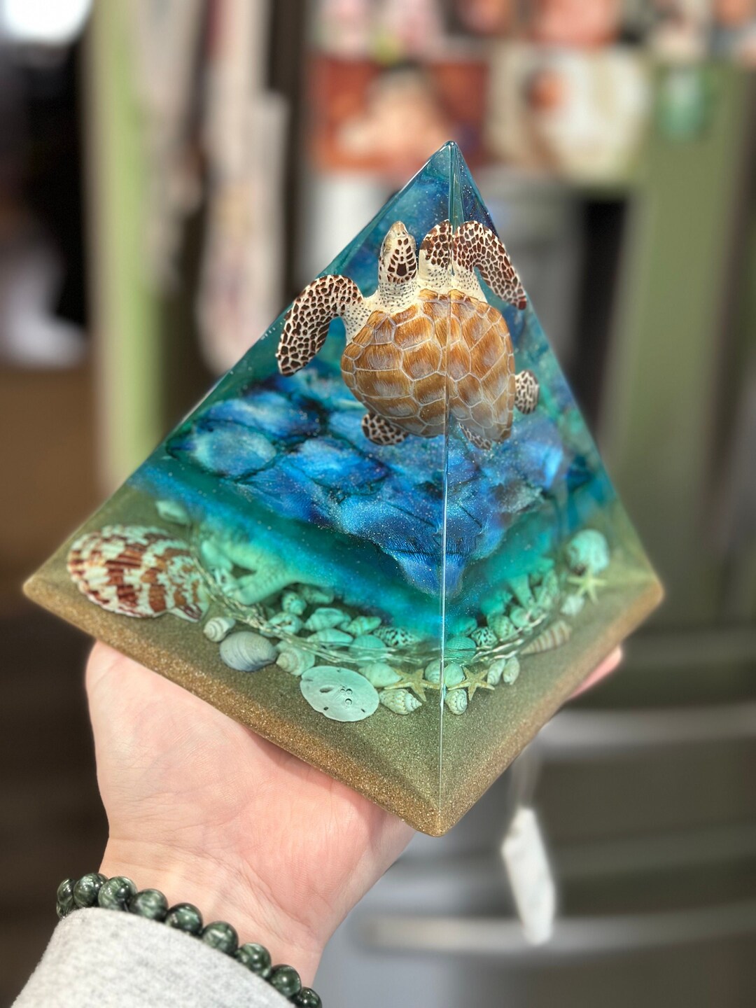 Turtle Figure Beach/ocean Themed Resin Pyramid, Large Resin Pyramid ...
