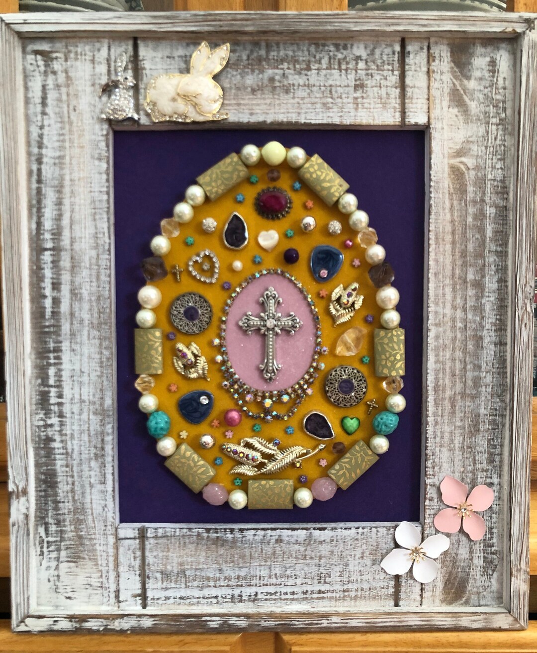 Easter Egg With Cross Framed Jewelry Art - Etsy