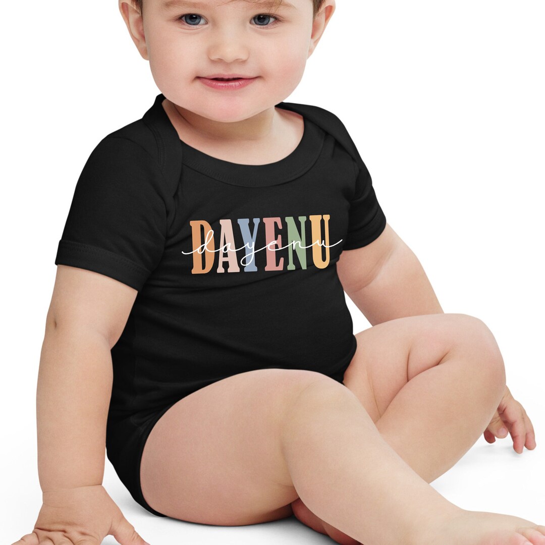 Dayenu Jewish Baby Bodysuit for Passover in Aesthetic Colors, Pesach ...