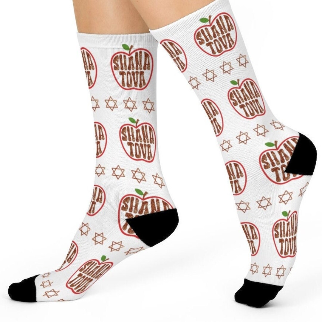 Rosh Hashana Jewish Socks With Apples and Jewish Stars - Etsy