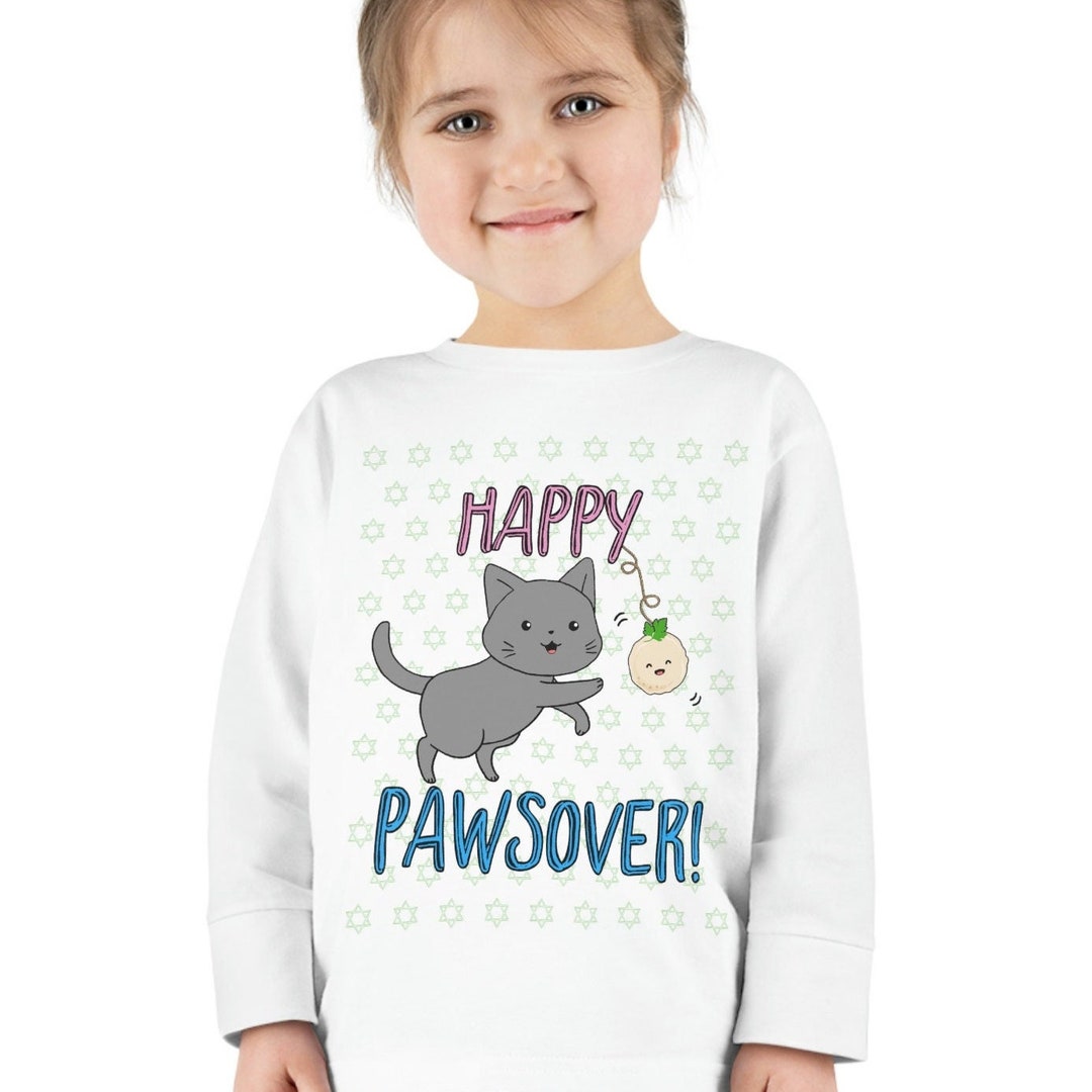 Happy Pawsover With Playful Cat, Cute Matzo Ball and Star of David ...