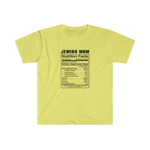 Jewish Mom Nutrition Facts Funny T-shirt for Women - Hanukkah Gift ...