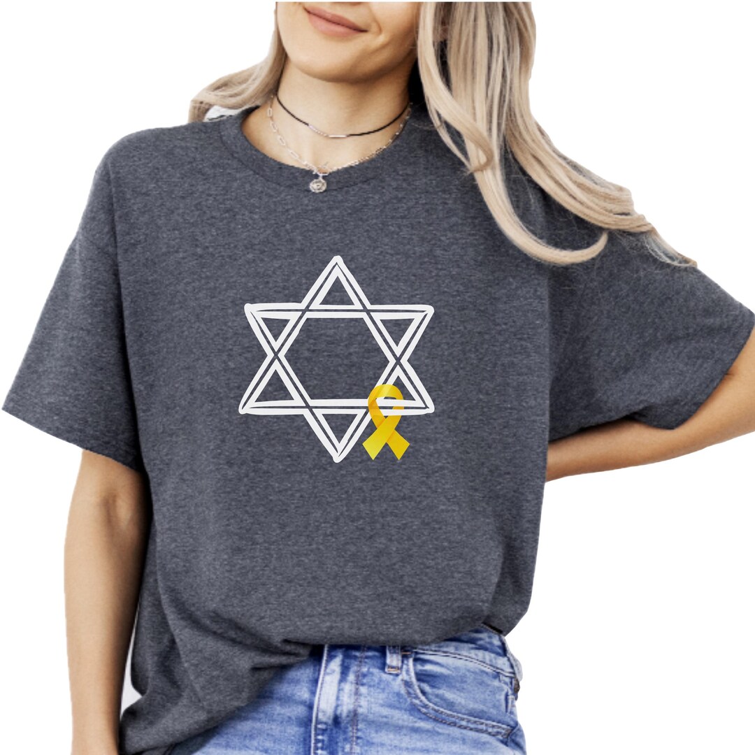 Star of David Yellow Ribbon Jewish Pride Unisex T-shirt, Jewish Gift ...