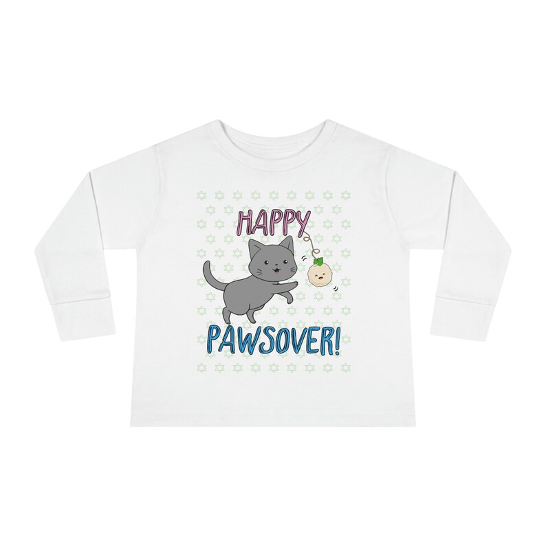 Happy Pawsover With Playful Cat, Cute Matzo Ball and Star of David ...