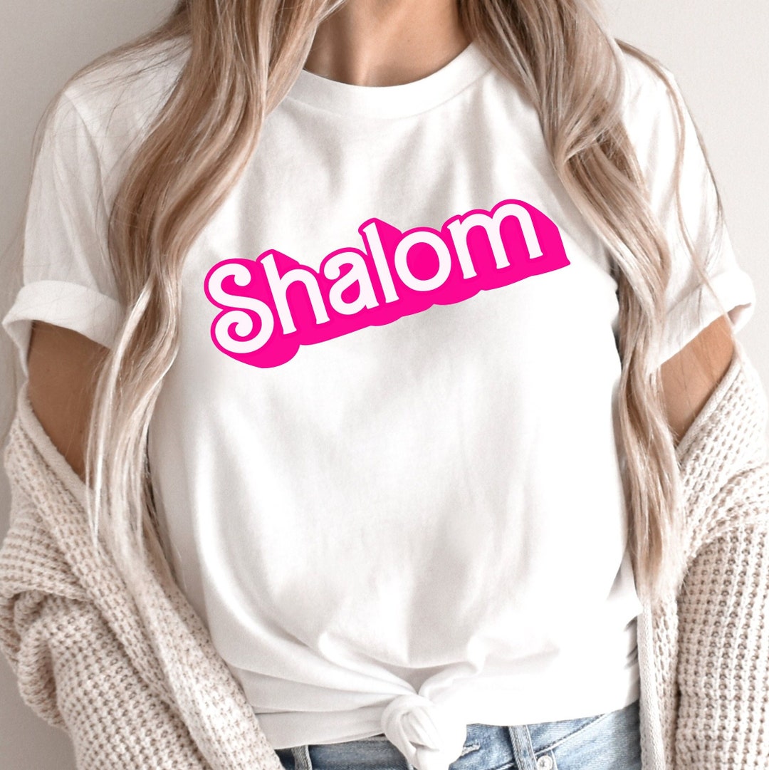 Shalom in Hot Pink With Retro Font - Jewish Shirt, Judaica, Hanukkah ...