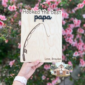 Hooked on Daddy Sign, Father’s Day Gift, Custom Dad Gift, Grandpa Gift ...