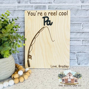 You're A Reel Cool Dad, Father's Day, Dad Sign, Gift for Dad, Grandpa ...