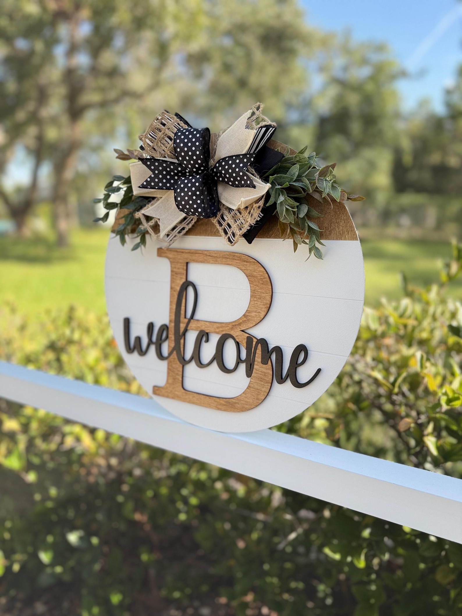 Front Door Sign | Monogram Wreath | Door Hanger | Front Door Wreath ...