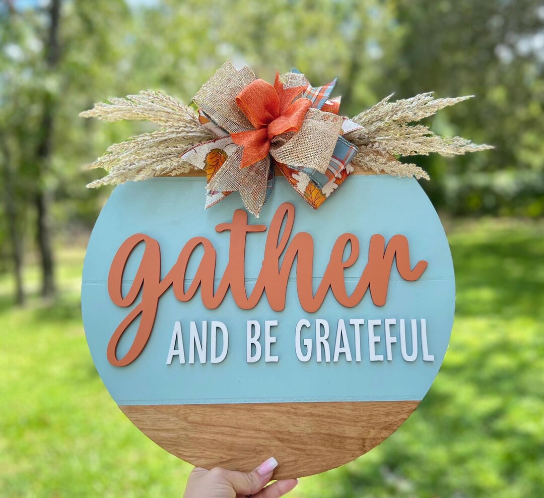 Gather | Fall Front Door Sign | Fall Decor | Gather Door Sign | Door ...