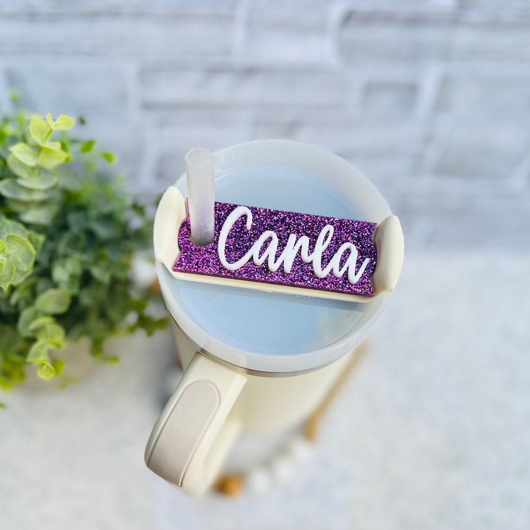 Personalized Tumbler Name Tag, Cup Topper, Acrylic Name Plate, Tumbler ...