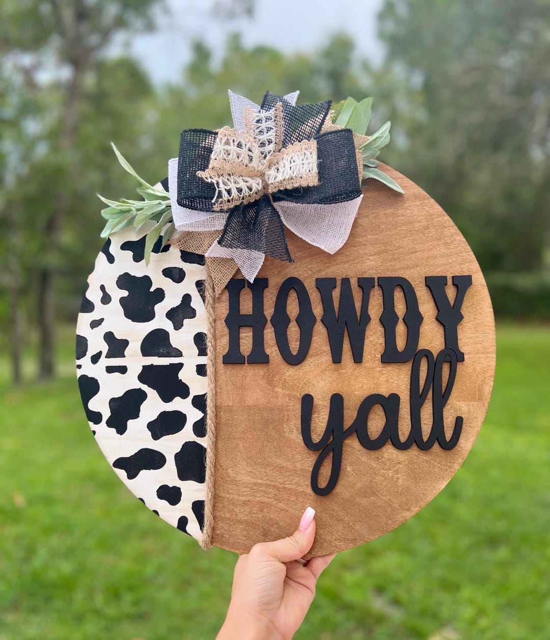 Howdy Yall | Farmhouse Door Hanger | Farmhouse Decor | Western Door ...
