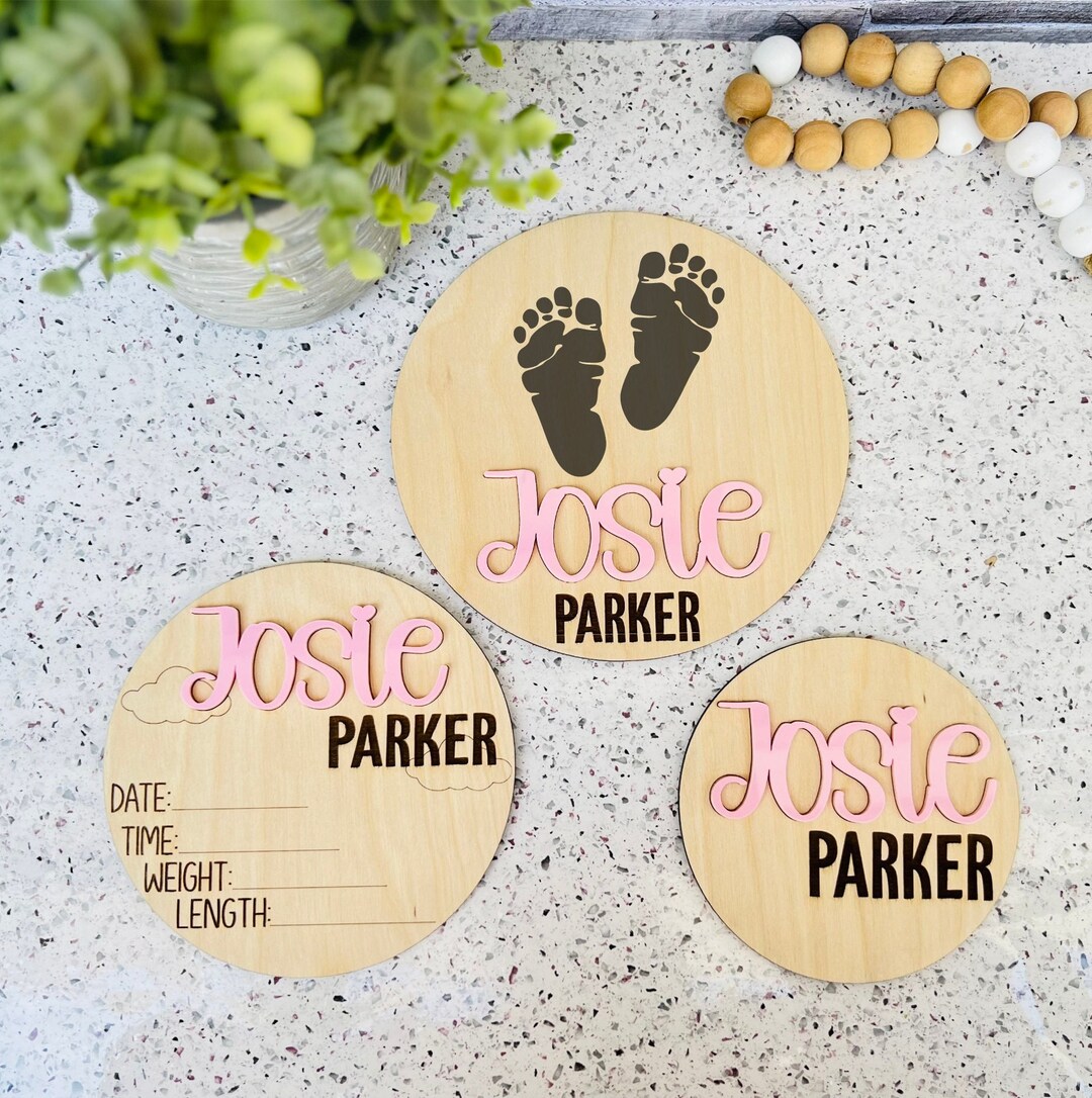 Personalized Baby Announcement Sign, Baby Name With Birth Stats, Baby ...