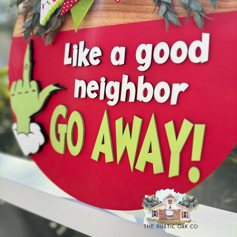 Funny Christmas Door Sign | Sarcastic Holiday Porch Decor | Funny Door ...