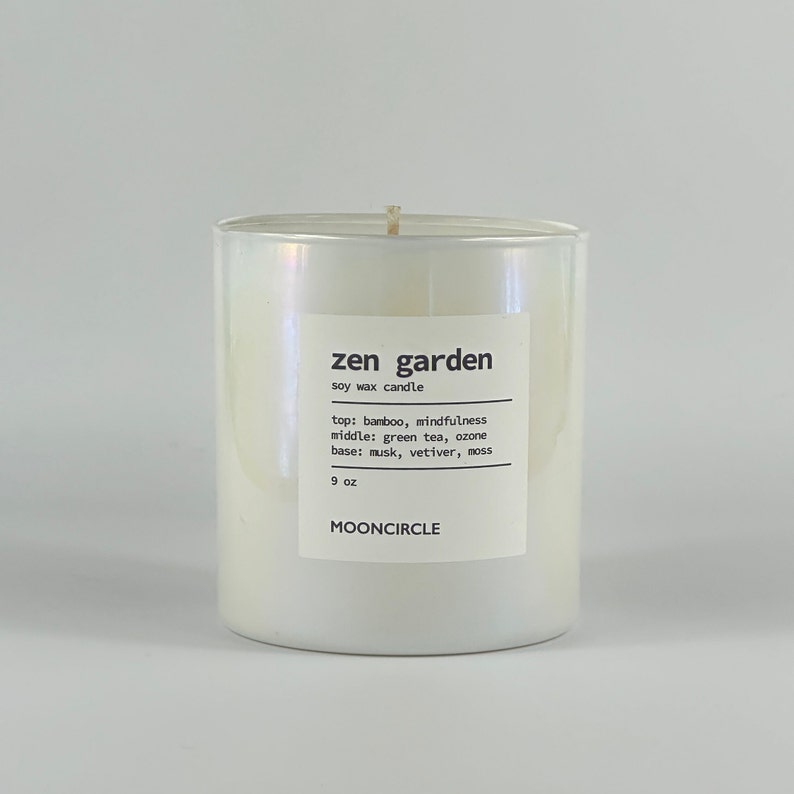 Zen Garden Candle Bamboo Fresh Scent Spa Day Relaxing Fresh Scent Green ...