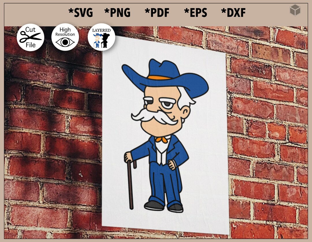 Cartoon Colonel Holding a Cane Clipart, Old Man Cartoon Character ...