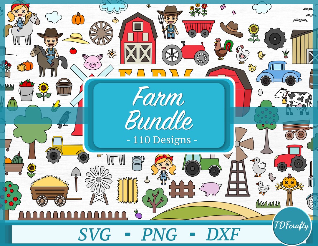 Farm SVG Design Bundle, Animals Png for Sublimation, Printable ...