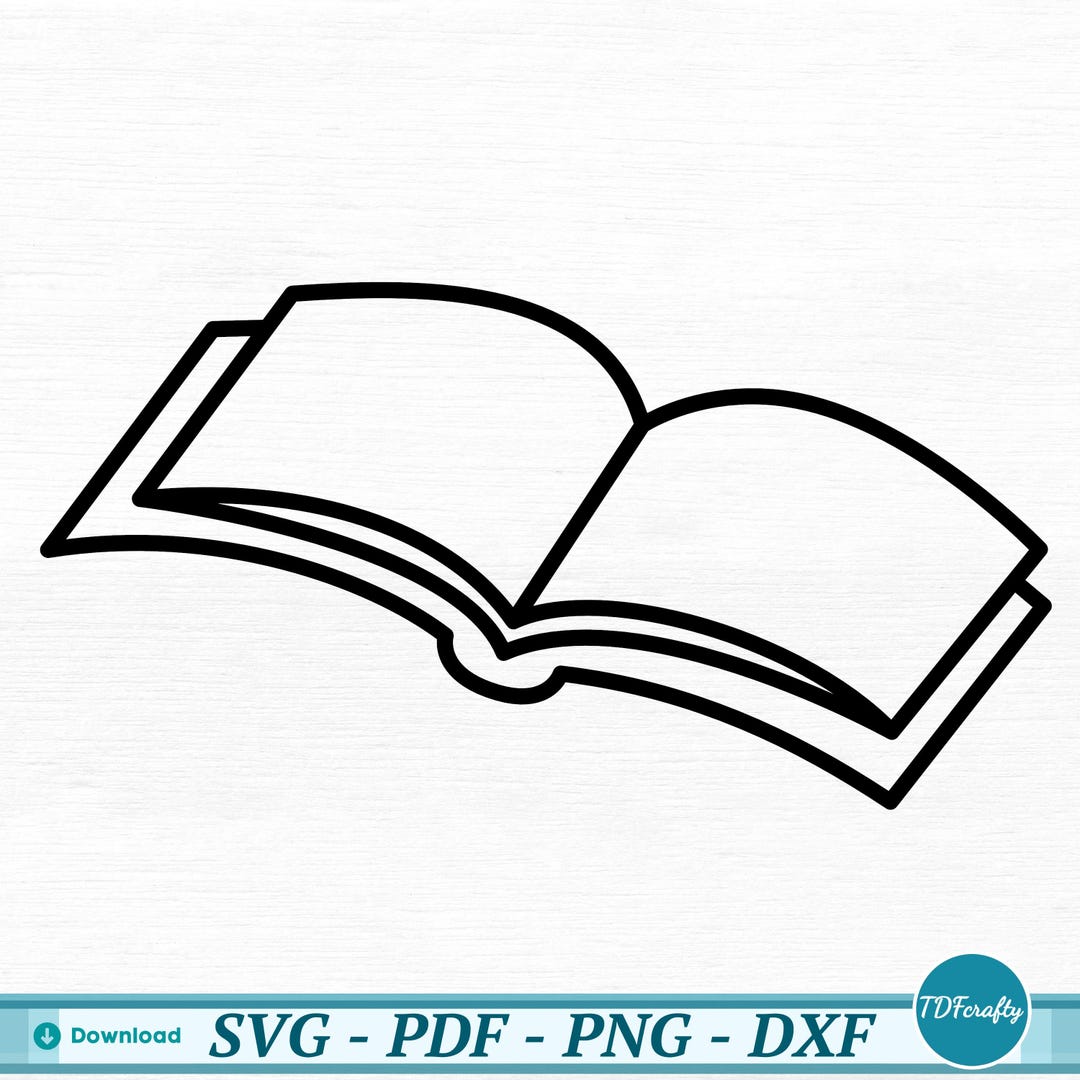 Book Outline SVG File, Back to School Clipart, Student DXF Craft File ...