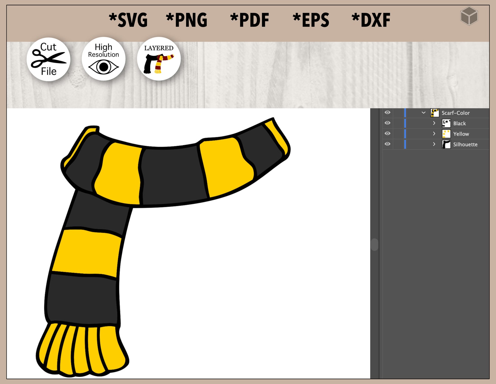 Colorful Scarf Bundle Cut File Svg Png Pdf Dxf Eps for - Etsy