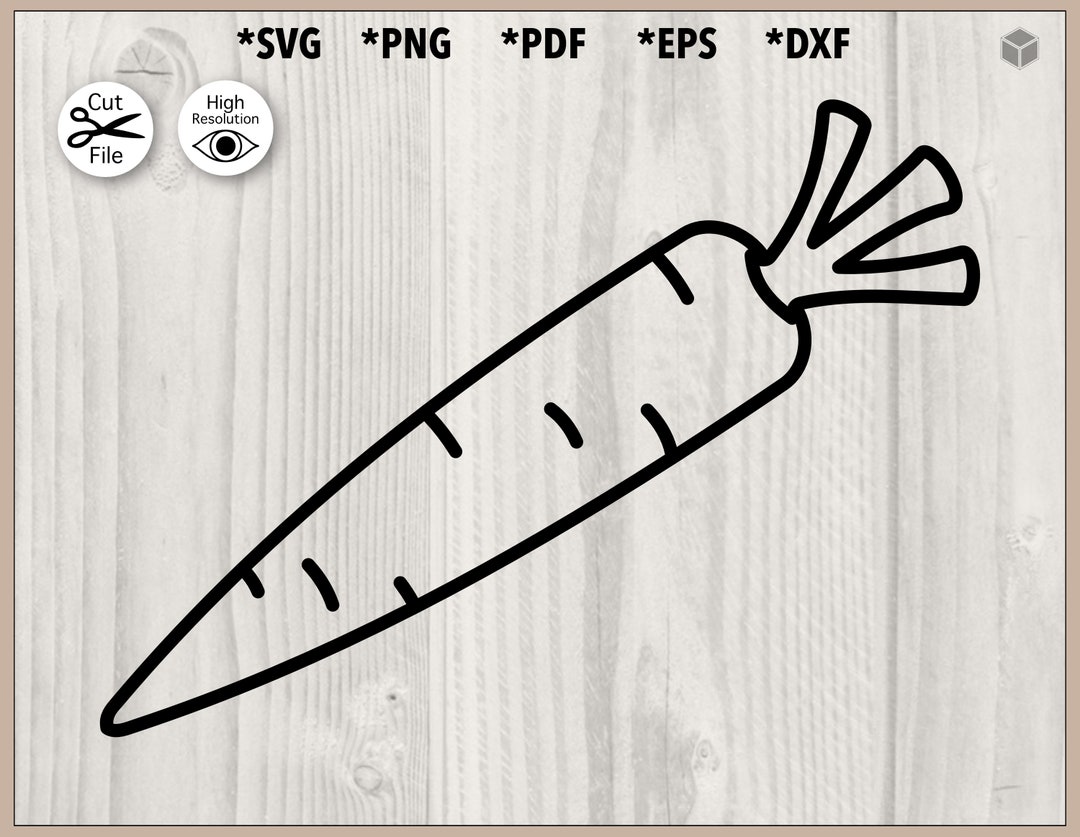 Carrot Outline Vegetable SVG PNG PDF Dxf Eps - Plant Graphic Design ...