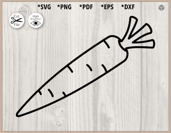 Carrot Outline Vegetable Svg Png Pdf Dxf Eps - Etsy