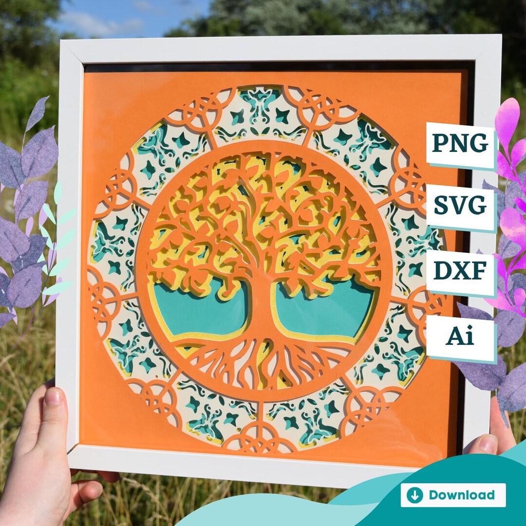 Tree of Life Cut File - Golden 3D Art - Etsy