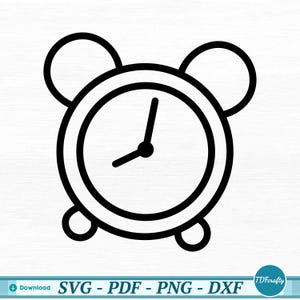 Alarm Clock Outline SVG File, Back to School Clipart, Student DXF Craft ...