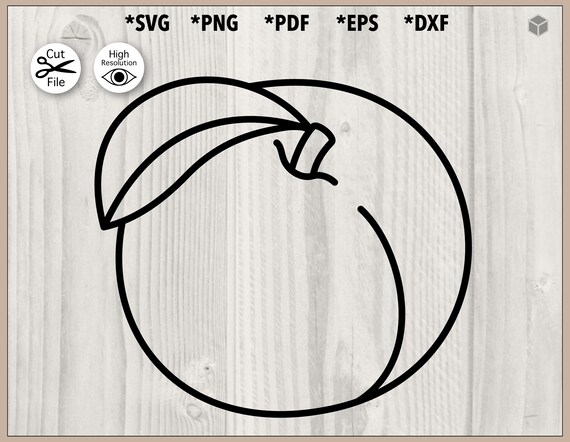Peach Outline Svg Png Pdf Dxf Eps - Etsy Canada