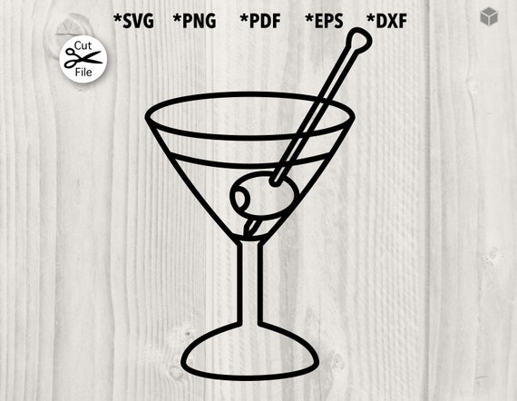 Party Glass Outline Svg Png Pdf Dxf Eps - Etsy