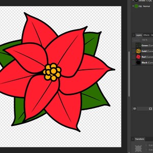 Festive Poinsettia Cut File, Christmas Flower (svg, Png, Pdf, Eps, Dxf ...