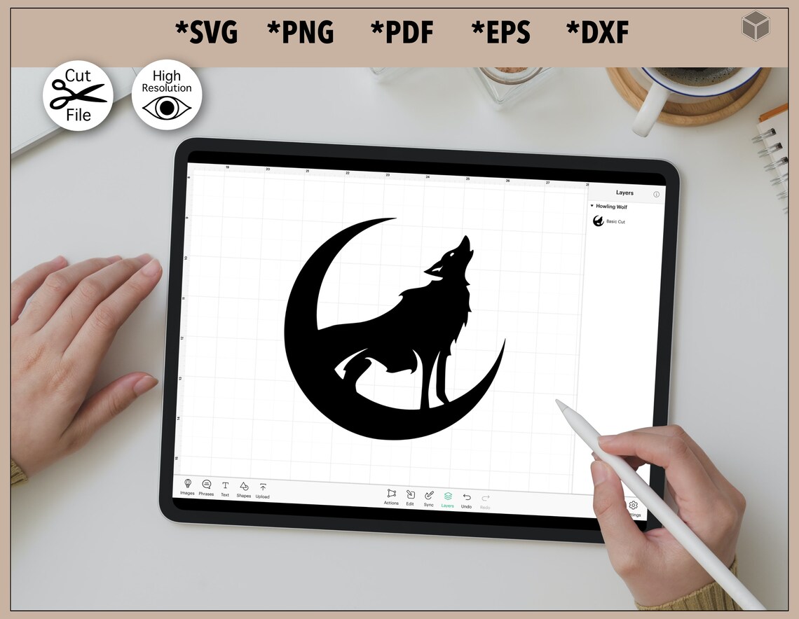 Howling Wolf Silhouette Svg Png Pdf Dxf Eps - Etsy Canada