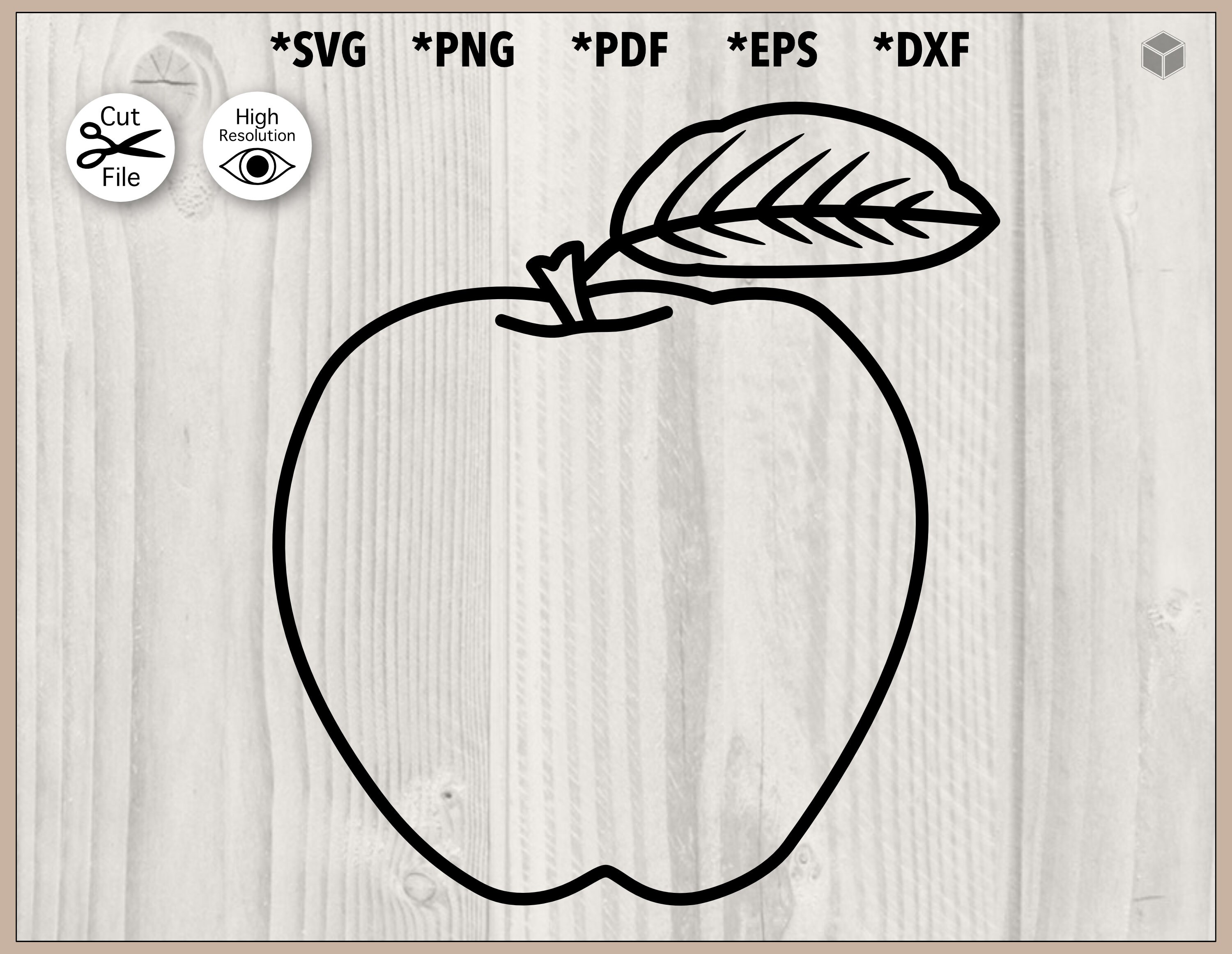 Apple Outline Cut File Svg Png Pdf Dxf Eps Autumn - Etsy