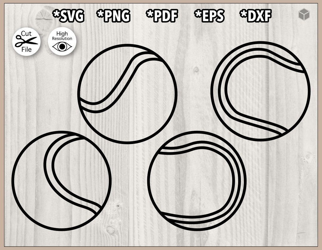 Tennis Balls Outline Svg, Png, Pdf, Dxf, Eps - Etsy