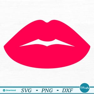 Red Lips SVG Clipart, Kiss Cut File, Mouth PNG Illustration, Valentine ...