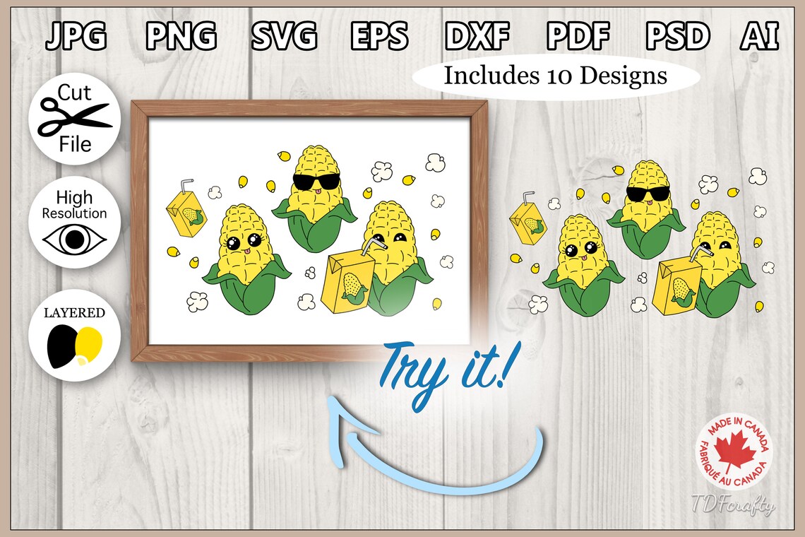 It's Corn Cute Corn Bundle Popcorn Cut File Corn Kennel - Etsy