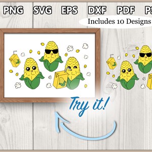 It's Corn! Cute Corn Bundle, Popcorn Cut File, Corn Kennel Clipart ...