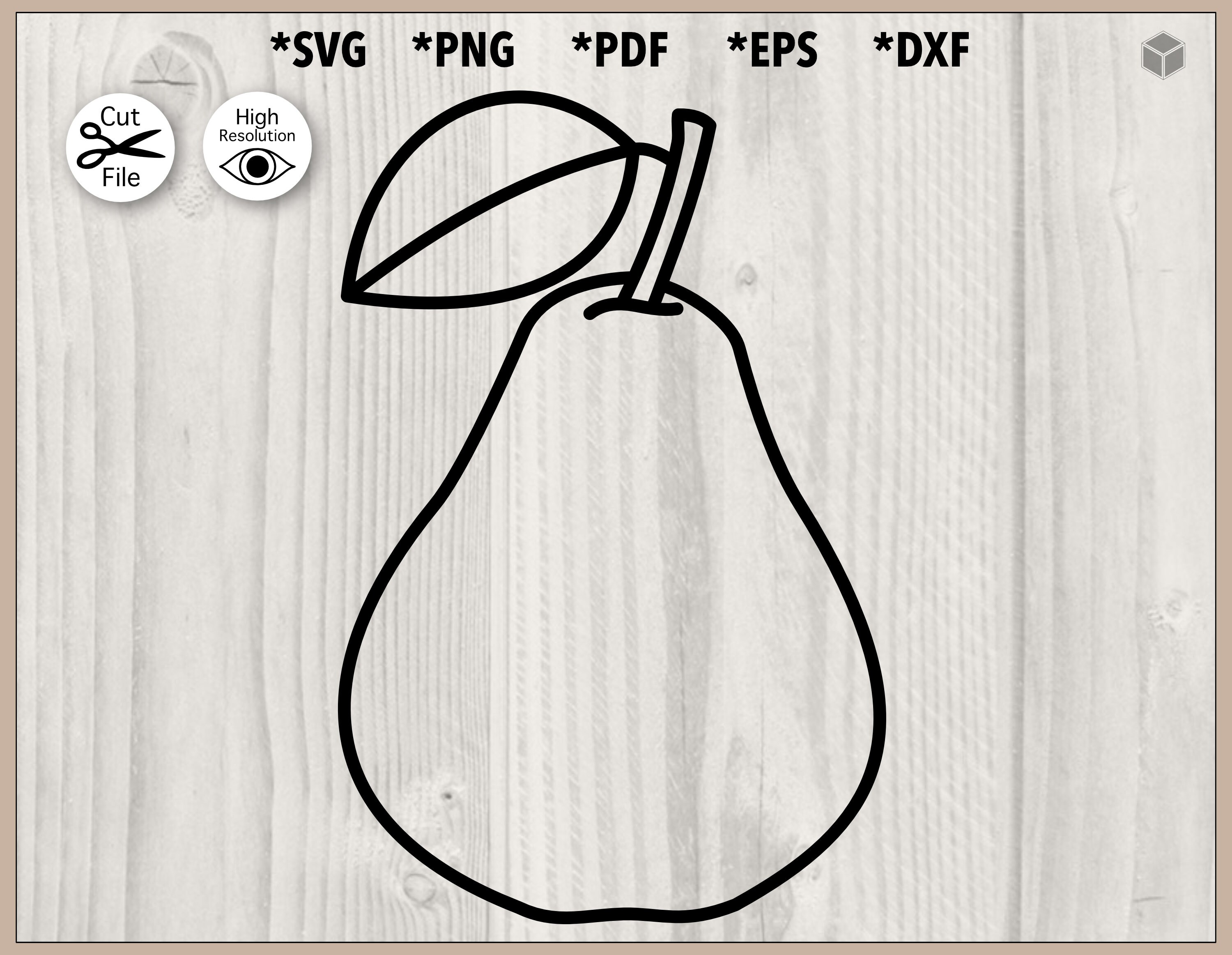 Pear Outline Svg Png Pdf Dxf Eps - Etsy