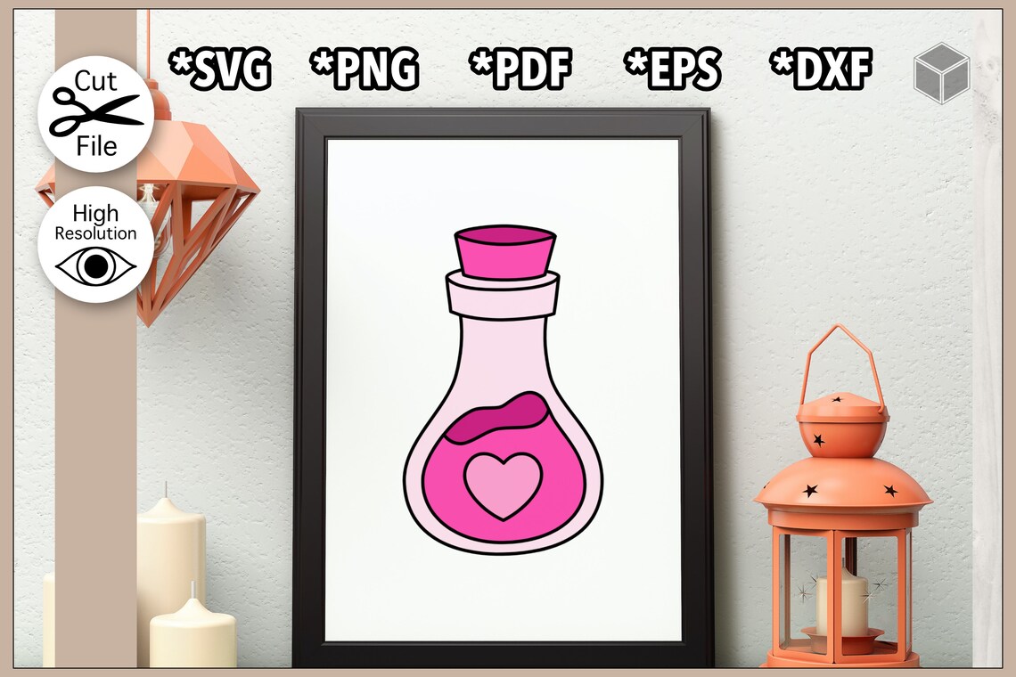 Love Potion Clipart, Romance Elixir Illustration, Valentine Magic Vial ...