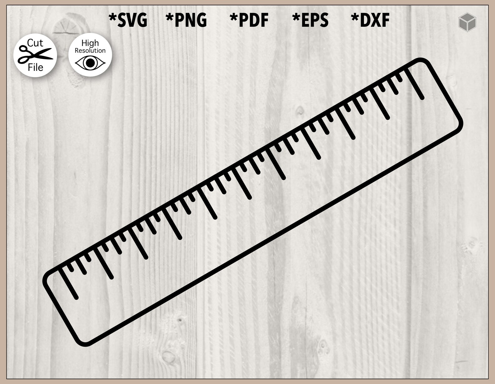 Small Ruler Outline Cut File Svg Png Pdf Dxf Eps for - Etsy Australia