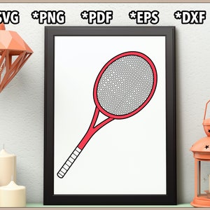 Red Tennis Racket Svg Png Pdf Dxf Eps - Etsy