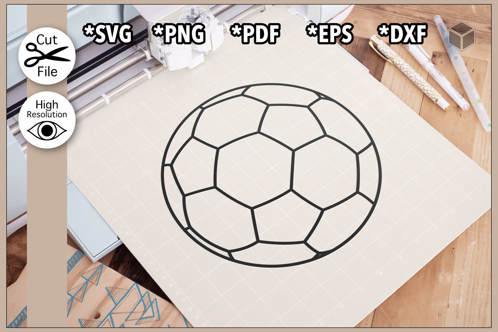 Soccer Ball Outline Svg Png Pdf Dxf Eps - Etsy UK