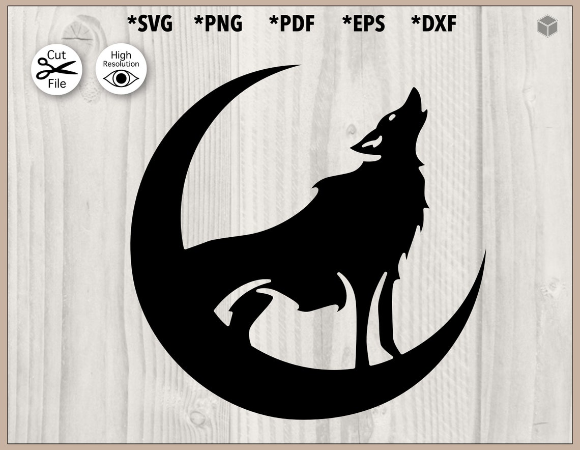 Howling Wolf Silhouette Svg Png Pdf Dxf Eps - Etsy Canada