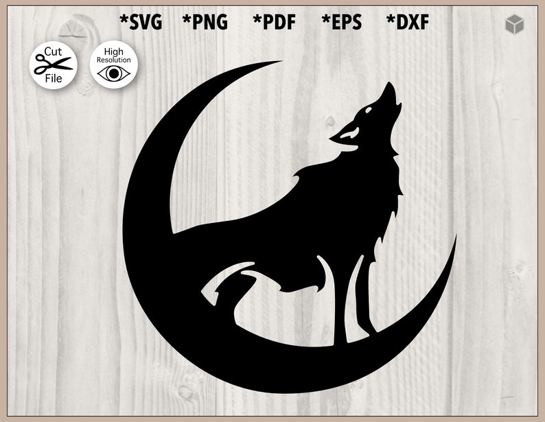 Howling Wolf Silhouette Svg, Png, Pdf, Dxf, Eps - Etsy Canada