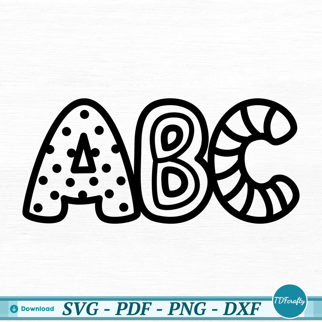ABC Outline SVG File, Back to School Clipart, Student DXF Craft File ...